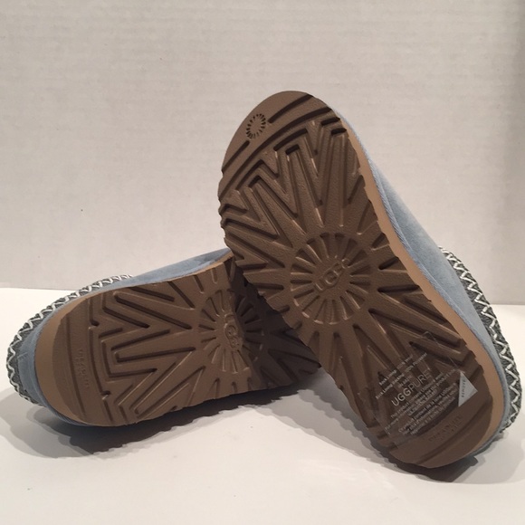 UGG | Shoes | Ugg Tasman Icy Blue Moccasin Suede Wool Slippers | Poshmark
